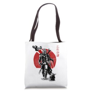 star wars: the mandalorian & the child kanji ink portrait tote bag