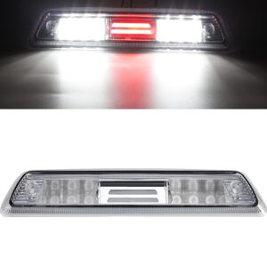 partsam led 3rd brake light replacement for ford f150 09-14 2009 2010 2011 2012 2013 2014 led third brake light clear rear cab roof high center mount brake stop tail cargo light lamp(chrome housing)