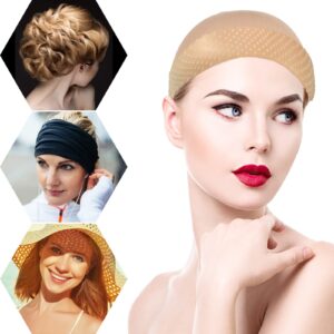 3 Pieces Nylon Wig Caps, Transparent Silicone Wig Headbands for Women Unisex Non-Slip Sports Yoga Lace Front Wigs (Dark Brown, Light Brown, Orange)