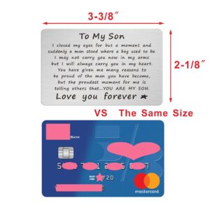 MXRSDF Son Gifts - Son Inspirational Engraved Wallet Card