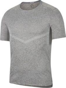 nike dri-fit rise 365 men's short-sleeve running top (medium, smoke grey/heather)