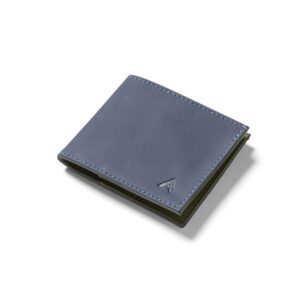 allett sport wallet, midnight blue | leather, rfid blocking | slim, minimalist, bifold wallet, thin, front pocket | holds 2-10+ cards, bills | wallets for men & women | made in the usa