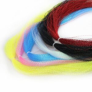 zzhxsm 6 color set colorful crystal flash fly fishing line fly tying material hook lure flash flies decorating for fishing lure dry flies