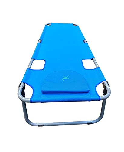 Ostrich Camping Cot with Padded Open & Close Face Cavity, Heavy Duty Powder Coated Steel Frame, Easily Folds