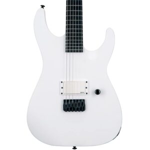 esp 6 string ltd m-ht arctic metal electric guitar, snow white satin, right, (lmhtarmsws)