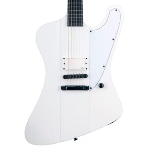 esp 6 string ltd phoenix arctic metal electric guitar, snow white satin, right, (lphoenixarmsws)