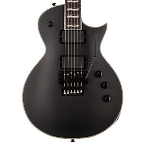 esp 6 string ltd deluxe ec-1000fr electric guitar, black satin, right, (lec1000frblks)