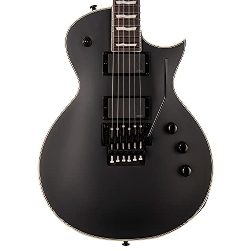 ESP 6 String LTD Deluxe EC-1000FR Electric Guitar, Black Satin, Right, (LEC1000FRBLKS)