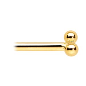 Body Candy Womens 18G 14K Yellow Gold Left Nose Screw Nose Tri Nose Stud Body Piercing Jewelry 1/4"