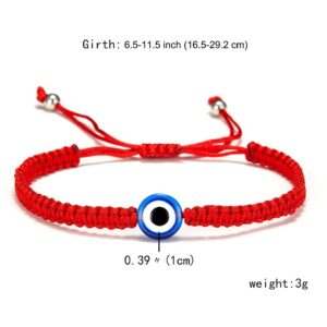 SONNYX 16 Set Evil Eye String Kabbalah Bracelets 8 Knots Bracelets Adjustable Red Rope Cord Thread Braided Bracelet Protection Luck Amulet Wish Bracelet Ancient Friendship Charm for Women Men