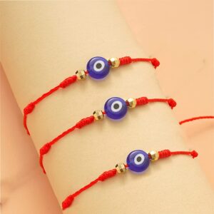 SONNYX 16 Set Evil Eye String Kabbalah Bracelets 8 Knots Bracelets Adjustable Red Rope Cord Thread Braided Bracelet Protection Luck Amulet Wish Bracelet Ancient Friendship Charm for Women Men