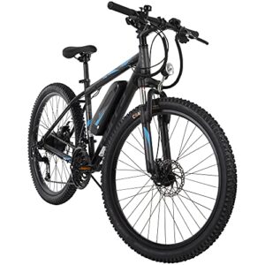 Huffy E4880 Transic + Adult 26” Pedal-Assist Electric Mountain Bike – 36V, 350W, Black