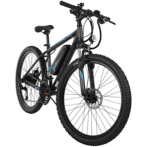 Huffy E4880 Transic + Adult 26” Pedal-Assist Electric Mountain Bike – 36V, 350W, Black