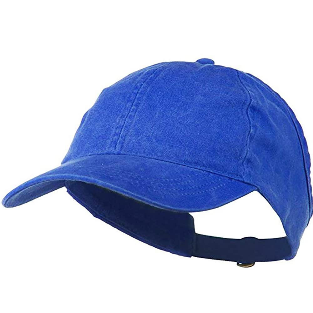 Distressed-Washed Ponycap Messy High Bun Ponytail Adjustable Cotton Baseball Cap Hat Half-Empty Top Sunshade Baseball Cap