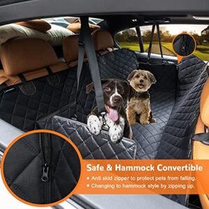 URPOWER Dog Seat Cover, 100% Waterproof Hammock 600D Heavy Duty Scratch Proof Nonslip Durable Soft Pet Back Seat Covers for Cars Trucks and SUVs