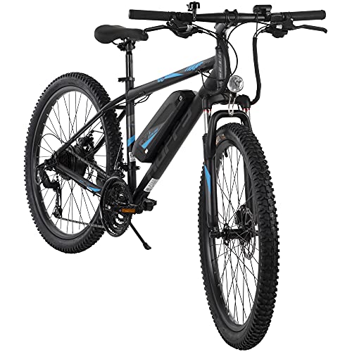 Huffy E4880 Transic + Adult 26” Pedal-Assist Electric Mountain Bike – 36V, 350W, Black