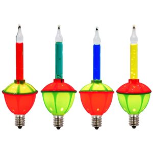 sunsgne 4 pack multicolor christmas bubble light replacement bulbs, vintage traditional bubble light replacement bulbs e12 candelabra base for indoor christmas xmas decorations, 5 watts