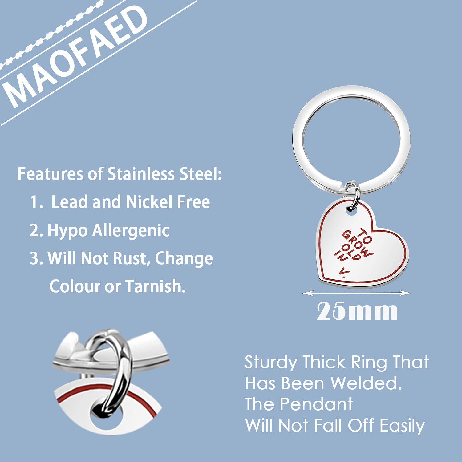 MAOFAED To Grow Old In V Keychain Tv Show Inspired Gift Tv Show Lover Gift Fans Gift Girlfriend Gift Boyfriend Gift (grow old in)