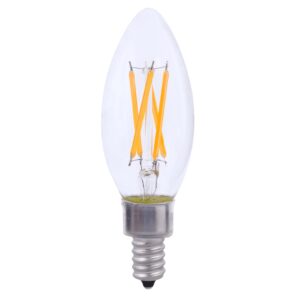 goodlite c32 led chandelier bulb, torpedo tip, 7w (80w equal), dimmable, 800 lumens, neutral white 3500k, 15k hrs, eco-friendly, ideal for candelabra & decorative lighting, e12 base, 1ct. (g-20144)