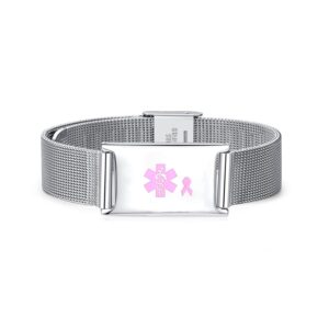 linnalove lymphedema alert bracelets no needle or bp bracelets stainless steel medical bracelets for women (customize)