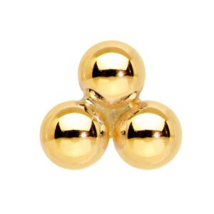 Body Candy Womens 18G 14K Yellow Gold Left Nose Screw Nose Tri Nose Stud Body Piercing Jewelry 1/4"