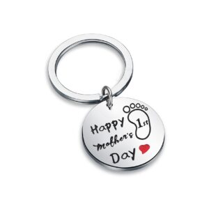 happy first mother's day mommy gift for new moms mom keychain (mother's day keychain)