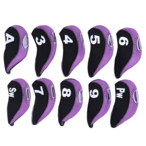 10pcs iron cover set, sleeve number protective headcover fit most brand clubs （）