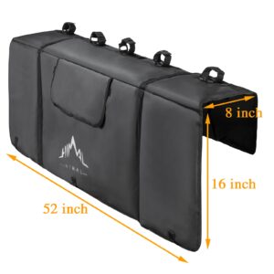 Himal Outdoors Tailgate Pad for Mountain Bike, Tailgate Protection Pad with Tool Pockets, Fits Most Truck Carries Up to 5 Bikes