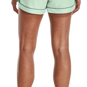 Under Armour Women's UA Play Up Side Mesh Shorts (Medium, Seaglass Blue/Comet Green)