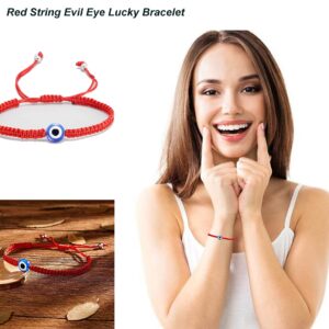 SONNYX 16 Set Evil Eye String Kabbalah Bracelets 8 Knots Bracelets Adjustable Red Rope Cord Thread Braided Bracelet Protection Luck Amulet Wish Bracelet Ancient Friendship Charm for Women Men