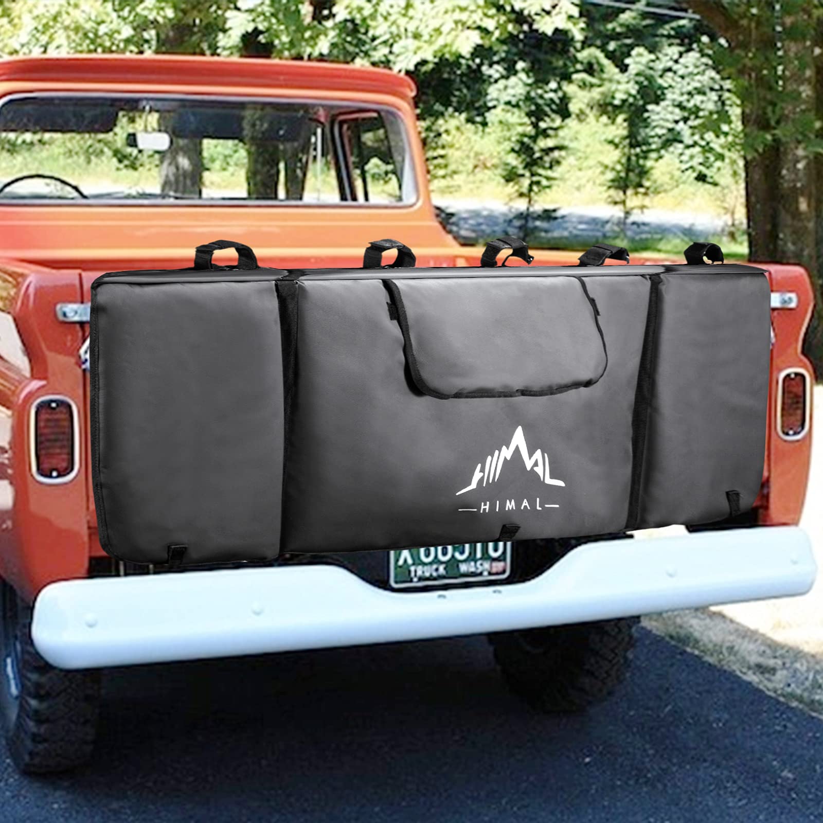 Himal Outdoors Tailgate Pad for Mountain Bike, Tailgate Protection Pad with Tool Pockets, Fits Most Truck Carries Up to 5 Bikes