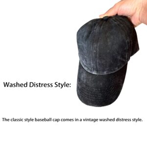 Distressed-Washed Ponycap Messy High Bun Ponytail Adjustable Cotton Baseball Cap Hat Half-Empty Top Sunshade Baseball Cap