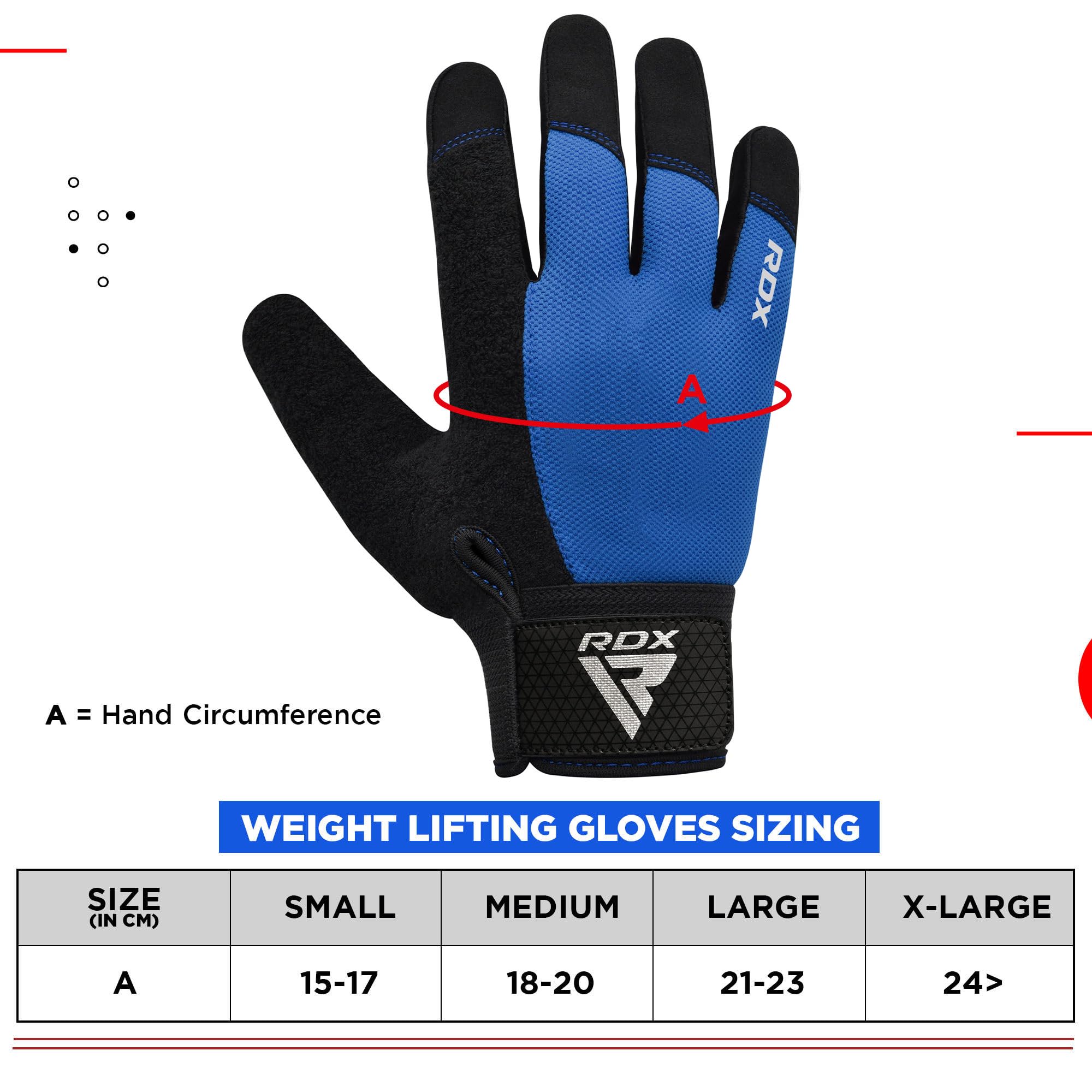 RDX Weight Lifting Gloves Workout, Full Finger Touch Screen, Breathable Anti Slip Padded Palm Protection, Fitness Strength Training Powerlifting HIIT WOD Exercise, Men Women Home Gym Cycling