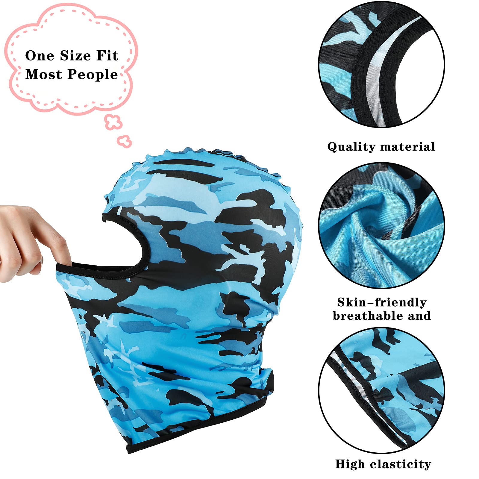 8 Pieces Sun Protection Balaclava Windproof Balaclava UV Protection Full Face Covering for Outdoor Sports(Camouflage Pattern)