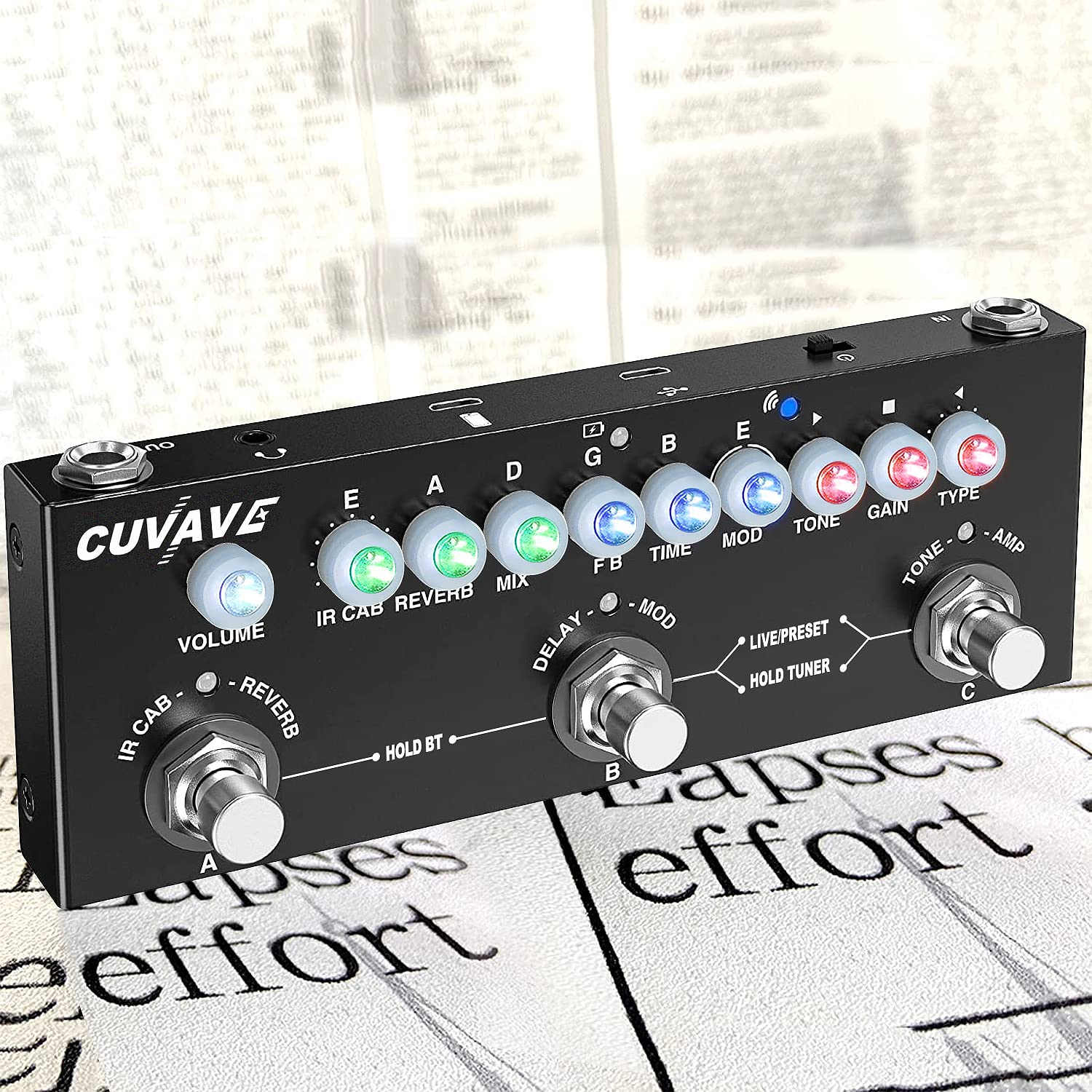 Multi Effects Guitar Pedal,Cube Baby Guitar Multi Effects Pedal Delay Chorus Phaser Reverb Effect Pedal