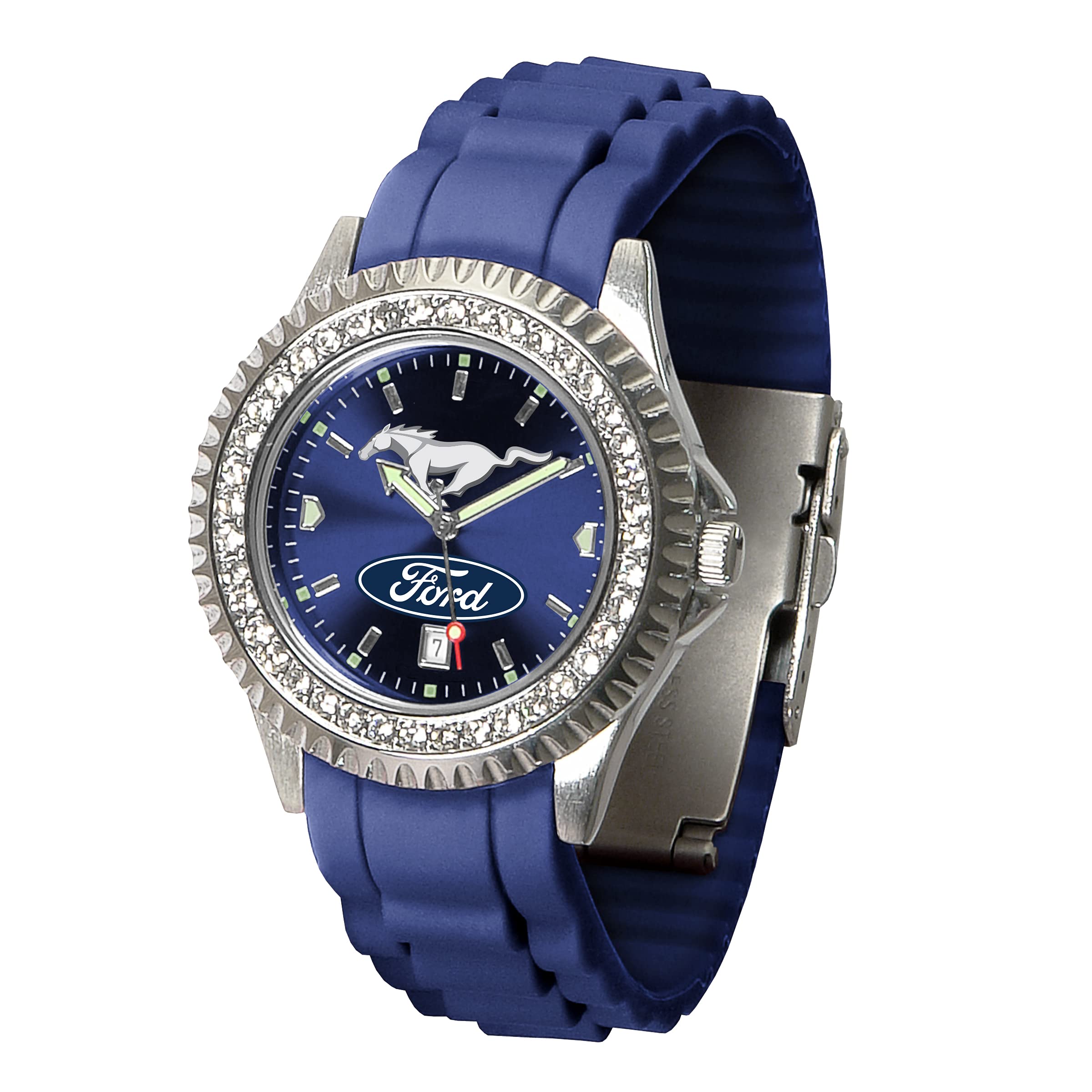 Game Time Ford Mustang Women's Watch - Ford Pony Sparkle Series, Officially Licensed