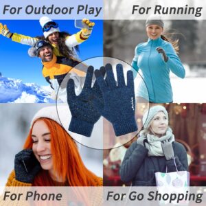 Achiou Winter Gloves for Men Women, Upgraded Thicken Touch Screen, Anti-Slip Silicone Gel, Thermal Soft Knit Lining