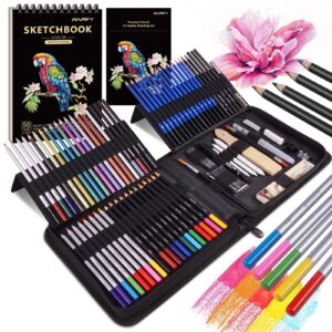 rapify art supplies drawing kit 84-pack, sketching art set/stuff diverse art pencils, ideal gift for beginners & professional artists teens & adults