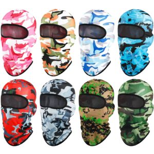 8 pieces sun protection balaclava windproof balaclava uv protection full face covering for outdoor sports(camouflage pattern)