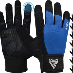 RDX Weight Lifting Gloves Workout, Full Finger Touch Screen, Breathable Anti Slip Padded Palm Protection, Fitness Strength Training Powerlifting HIIT WOD Exercise, Men Women Home Gym Cycling