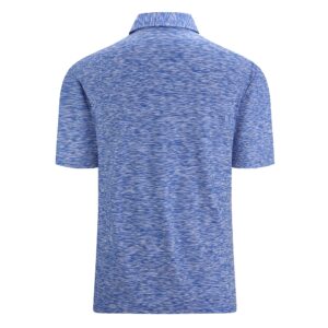 Alex Vando Mens Golf Shirt Moisture Wicking Quick-Dry Short Sleeve Casual Polo Shirts for Men,Blue,M