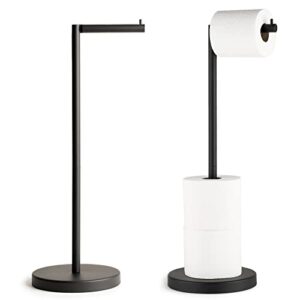 marmolux acc - free standing toilet paper holder stand 1pc - bathroom storage for 4 rolls of toilet tissue modern stainless steel matte black toilet paper stand. - toilet roll stand - tp holder stand