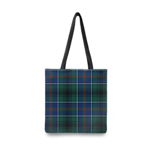 tote bag for women,innes clan dark blue and green hunting tartan cute bags hand bags for travel, work