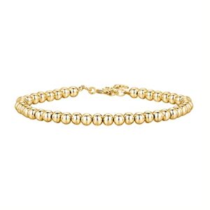 pavoi 14k yellow gold plated beaded bracelet | womens ball bracelet | plated gold bracelets for women