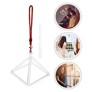 ARTIBETTER 5 Inches Crystal Singing Pyramid Healing Musical Instrument with Glass Striker Bag for Sound Healing Meditation Accessories