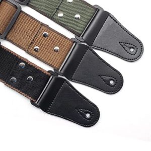 Adjustable Pure Cotton Electric Guitar Strap Belt for Acoustic Guitar Bass Musical Instrument Accessories (Black)