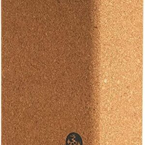 Manduka Yoga Cork Block - Yoga Prop and Accessory, Good for Travel, Comfortable Edges, Lightweight, Extra Firm Cork, 4" x 6" x 9" (10 x 15 x 22.5 cm) (Pack of 2)