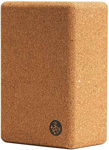 Manduka Yoga Cork Block - Yoga Prop and Accessory, Good for Travel, Comfortable Edges, Lightweight, Extra Firm Cork, 4" x 6" x 9" (10 x 15 x 22.5 cm) (Pack of 2)