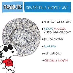 Peanuts Snoopy Bucket Hat, Packable Travel Hat, Wide Brim Summer Hat