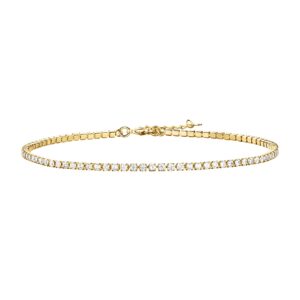 pavoi 14k gold plated charm link flat gold anklets for women (tennis, yellow gold plated)